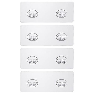 Conworld 4 Packs Shower Caddy Adhesive Replacement, Strong Sticky Heavy-duty Wall Adhesives Nail Free Transparent Adhesive Pad, Adhesives Hook for Shower Caddy, Kitchen Racks, Bathroom Storage Shelves