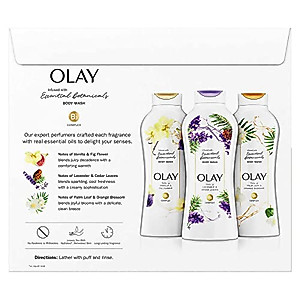 Olay Essential Botanicals Body Wash, Variety Pack, 23.6 Fluid Ounce (Pack of 3)