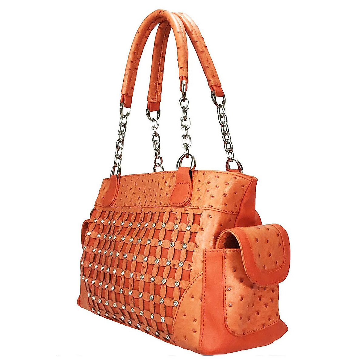 Zzfab Diamond Flower Studded Rhinestone Concealed and Carry Purse