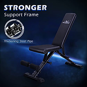 FLYBIRD Weight Bench, Adjustable Strength Training Bench for Full Body Workout with Fast Folding-New Version