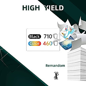 Remandom 62XL Ink Cartridge Black and Color Replacement for HP Ink 62XL Cartridges for Envy 5540 5560 5640 5660 7640 7645 HP OfficeJet 250 200 5740 5745 8040 Printer (1 Black 1 Tri-Color)