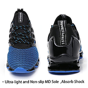 Running Sneakers for Men Athletic Walking Shoes Runner Cross Trainers Stylish Sport Tennis Jogging Blue Shoe mesh Breathable Size 10