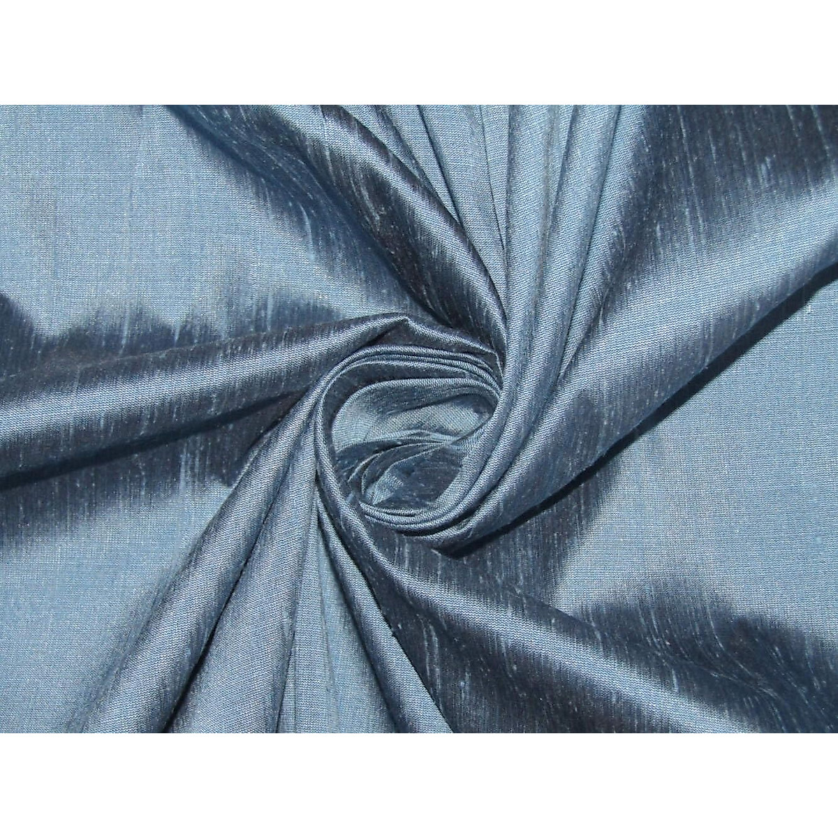 100% Pure Silk Dupioni Fabric Cloudy Blue 33 Momme 54" Wide with SLUBS MM118[4] Silks