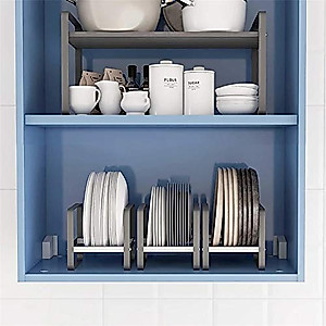 Kitchen Cabinet Storage Shelves Plates Dishes Chopping Board Storage Rack Bowl Cup Holder Multifunction Kitchen Closet Organizer (2 PCS L)