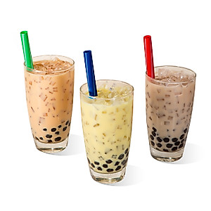 Extra-Wide Smoothie Straws [100 Pack] Bubble / Boba Tea Straws, Individually Wrapped, Assorted Colors