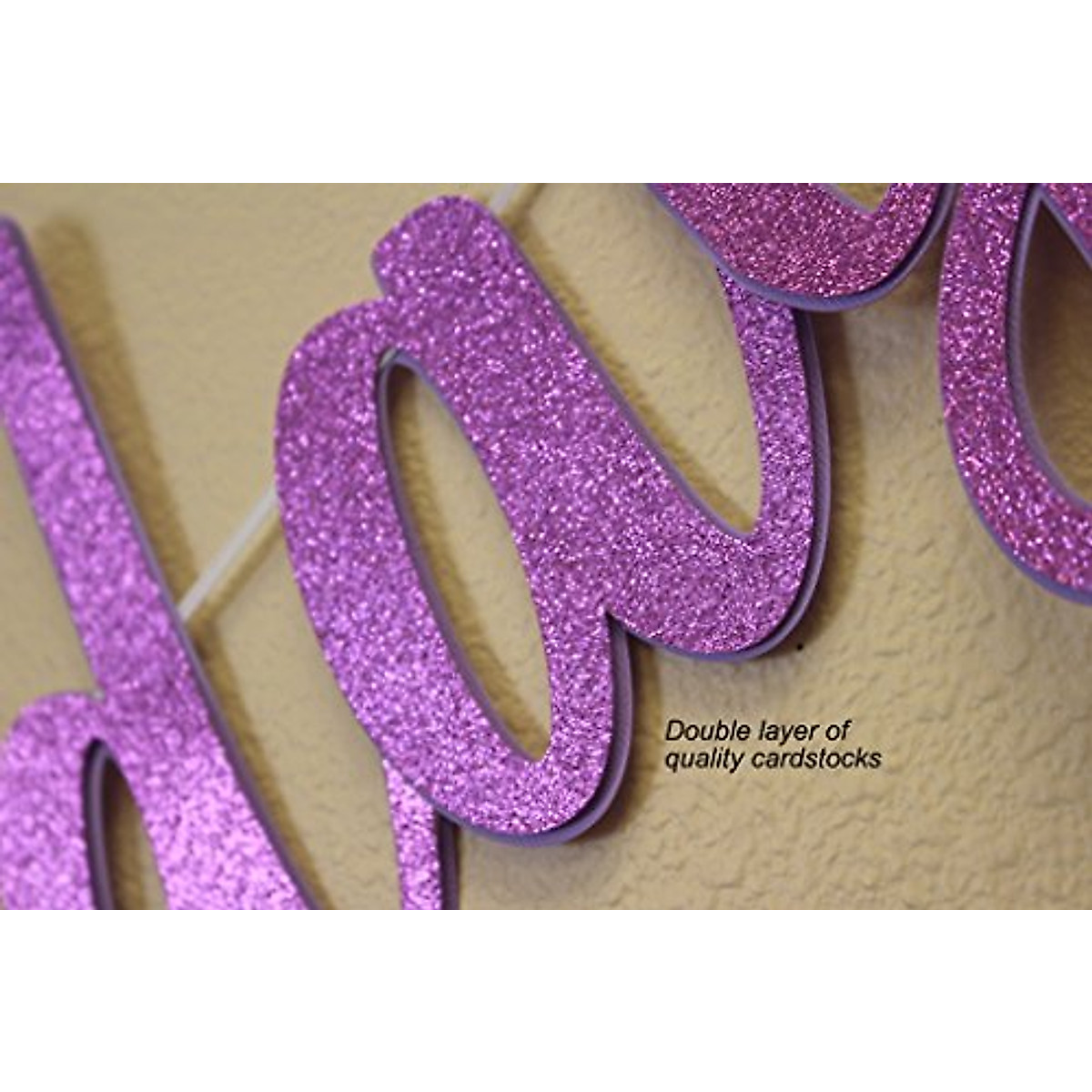 All About Details Happy Birthday Cursive Banner (Purple)