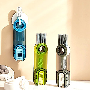 3 in 1 Multifunctional Cleaning Brush 3 Pack Bottle Cleaner Brush Insulation Cup Crevice Cleaning Tools Tiny Bottle Cup Lid Brush Cleaner Brush Suitable for All Kinds of Cups and Bottles