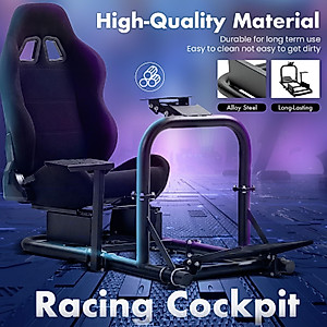 Marada Racing Simulator Cockpit Super Stable Support fit for Fanatec, PXN, Thrustmaster, Logitech G27, G29, G920, T500, CSL DD Adjustable Frame, Wheel Pedal Shifter Seat Not Include