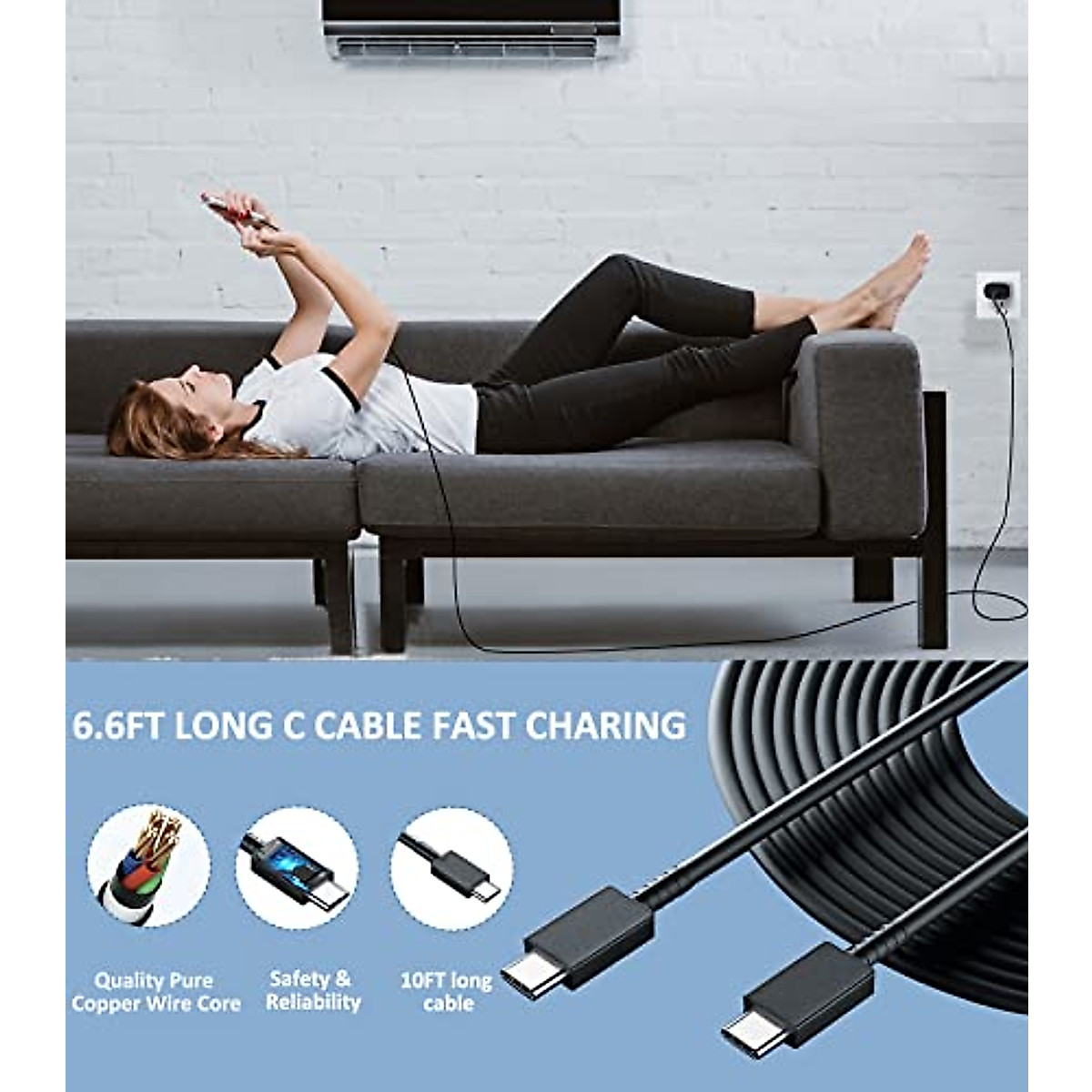 25W Samsung Super Fast Charger Type C, Android Charger Fast Charging for Samsung Galaxy S23/S23 Ultra/S23 Plus/S22/S22 Ultra/S21 Ultra/Note 20 Ultra/S20 Ultra with 6.6FT USB C Phone Charger Cable