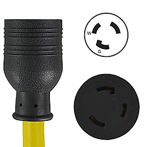 Conntek 3-Feet Generator Y Adapter, 30-Amp L5-30P Plug to (2) 30-Amp Female Connector L5-30R, Yellow
