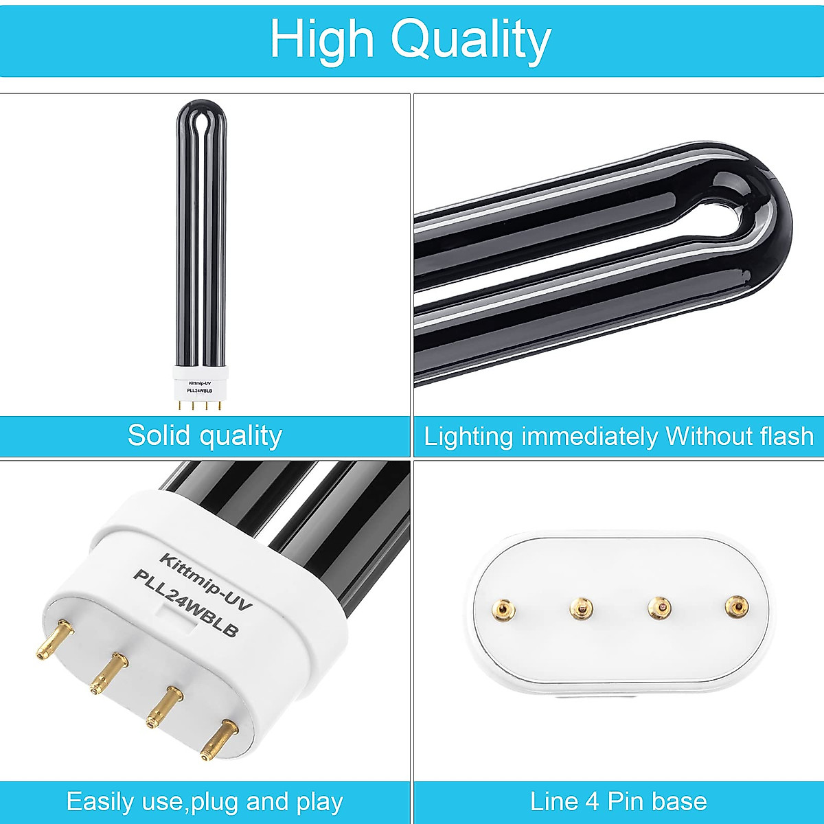 2 Pcs B24b Stinger Bug Zapper Replacement Bulbs 24w Black Flag Bug Zapper Bulb UV Light Ultraviolet Mosquito Killer Lamp Insect Trap Replacement UV Bulb for Stinger Bk300, Bk310, Bk500