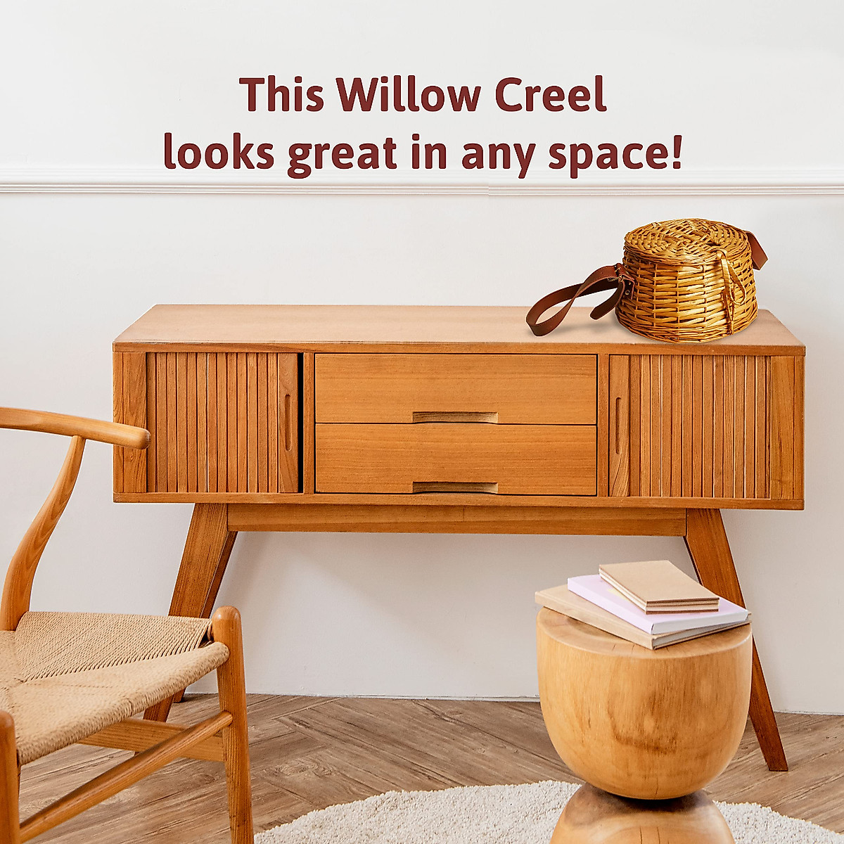 wald imports Willow Creel - Rattan Basket - Woven Baskets for Storage - Decorative Wicker Baskets