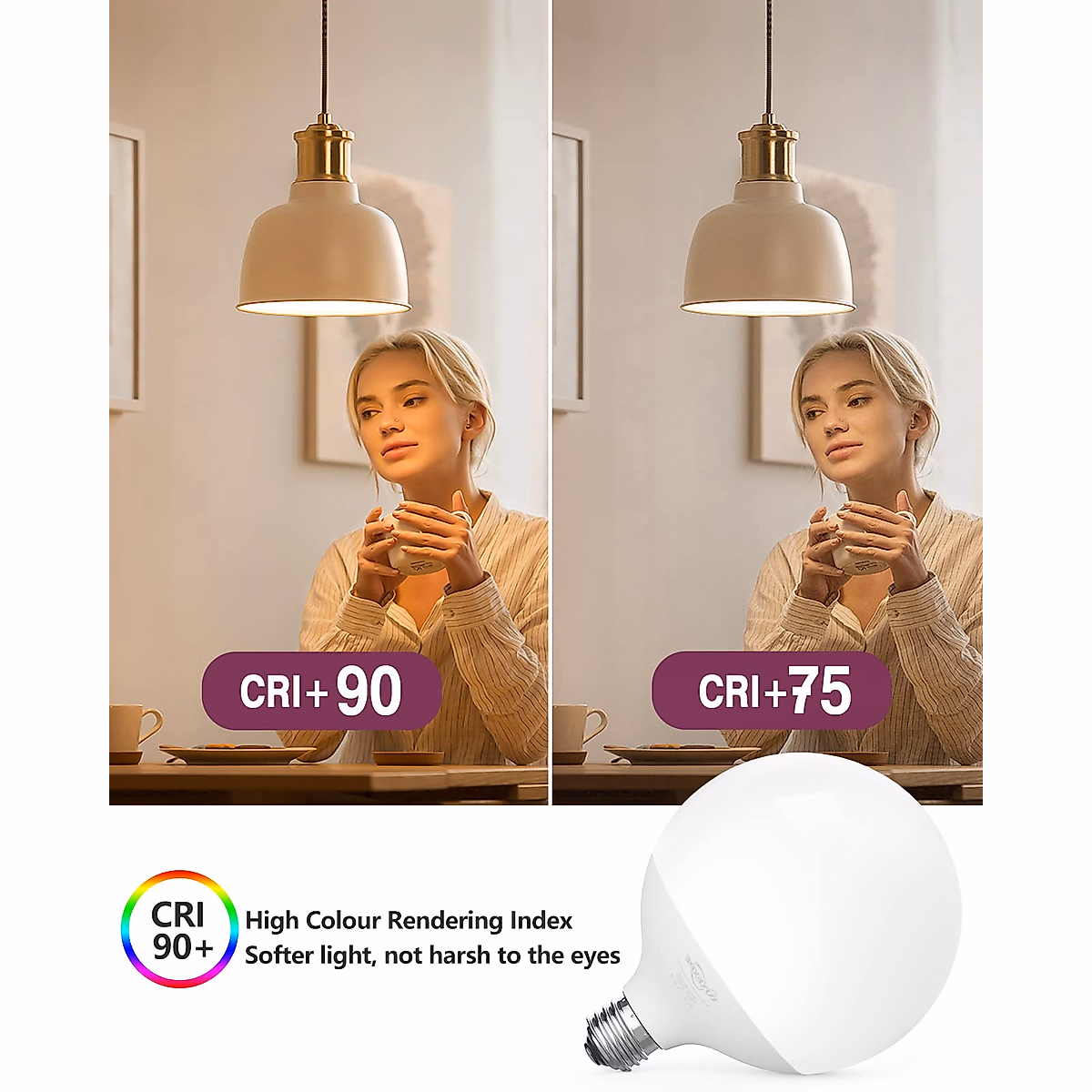 LUXEXPE Led Light Bulb, G120 Globe Bulb,15W(150W Equivalent) Led Bulbs Warm White 2700k Large Globe Light Bulbs, Non-Dimmable, E26 Base, 1500 Lume, Perfect for Indoor Living Room LED Bulbs