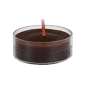 Jeco Inc. 12pk Rain Lissed Oak Leaf Brown TeaLight Candles, 1.75&quotD x 0.75&Quoth
