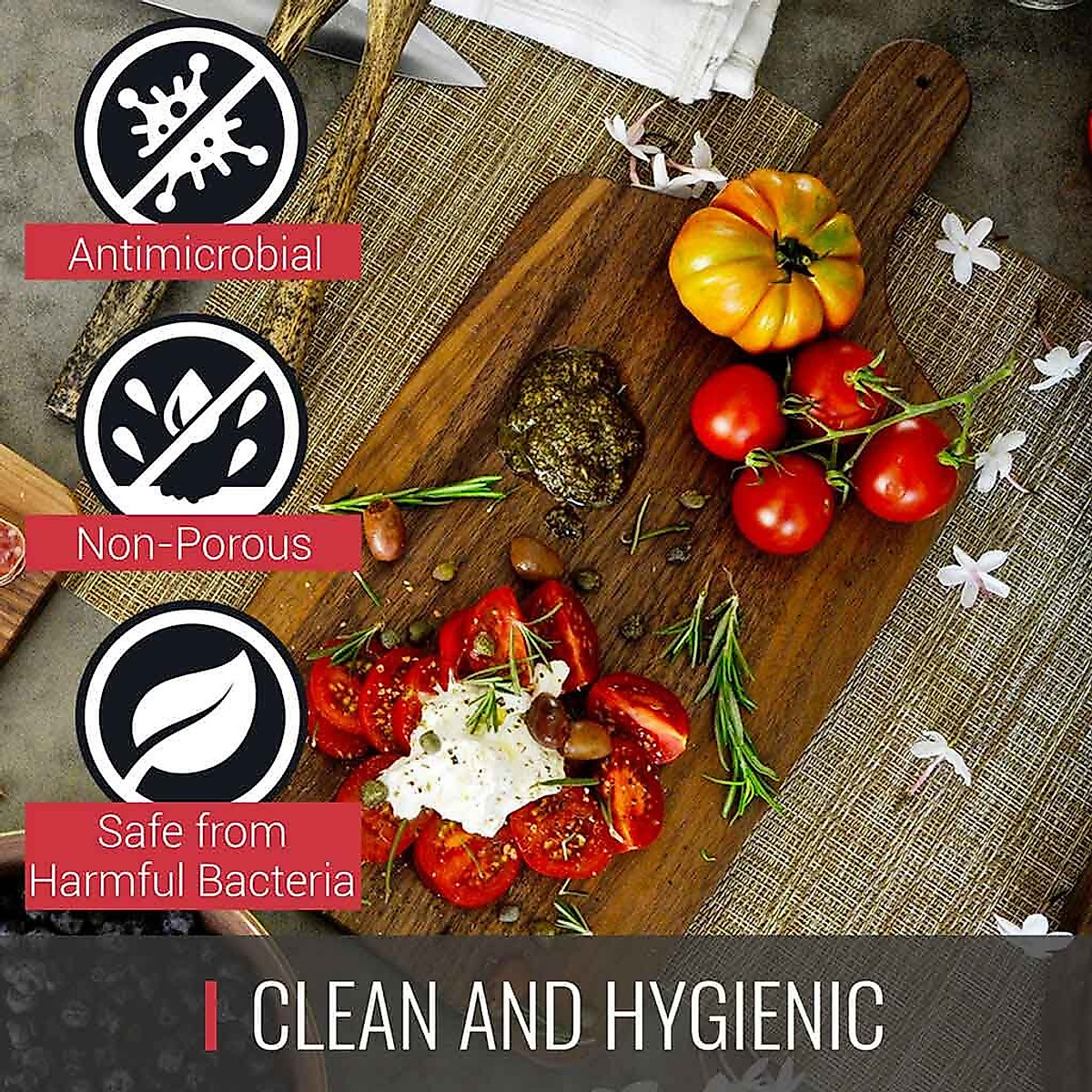 Made in USA Walnut Cutting Board by Virginia Boys Kitchens - Butcher Block made from Sustainable Hardwood (Handle - 8x17)