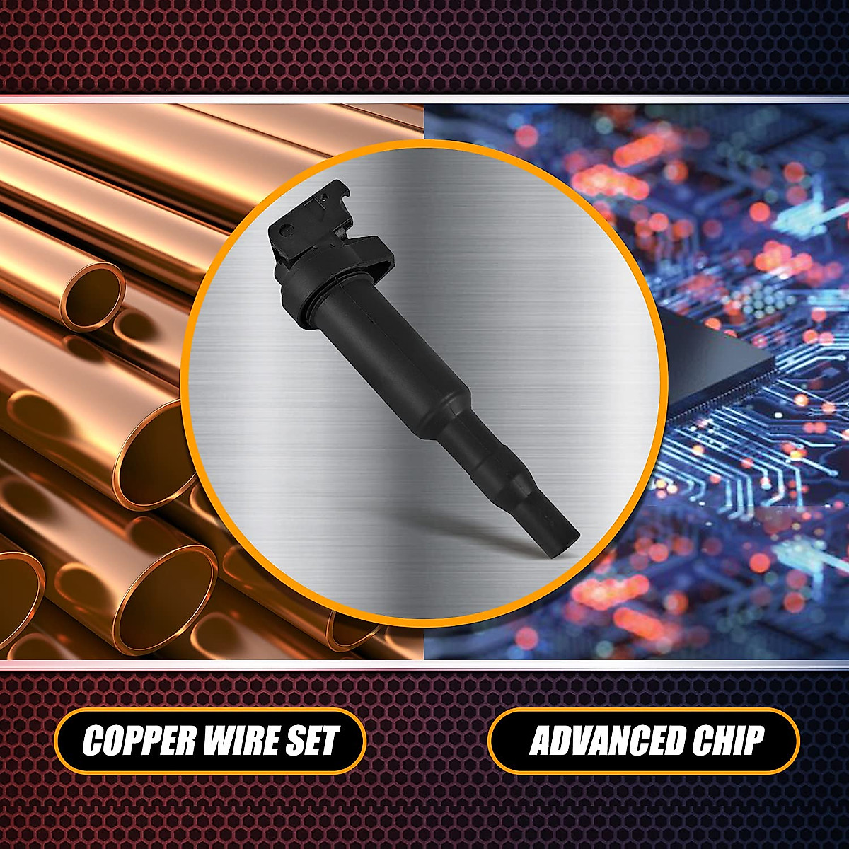 RANSOTO Ignition Coil And Iridium Spark Plug Set Compatible With 2006-2010 BMW 128i 325xi 328i 330i 525xi 528i 530i X3 X5 Z4 Replaces UF592, FR7NPP332 Set of 6