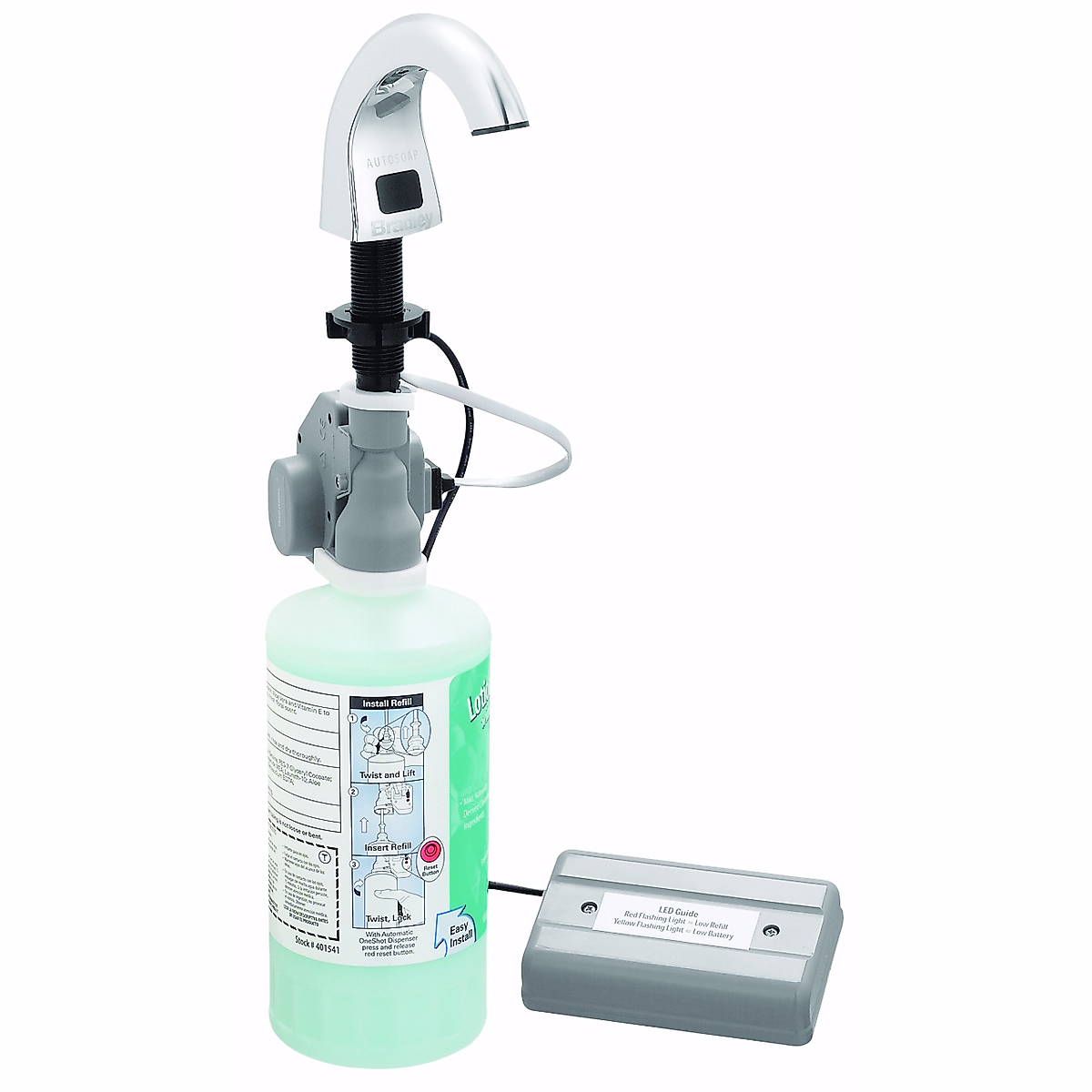 Bradley Emergency Fixtures 6315-000000 Lavatory Mounted Sensored Soap Dispenser, 27 oz. Capacity, 5-1/2" Spout