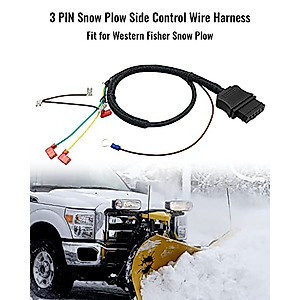 NTSUMI 3 Pin Snow Plow Side Control Wire Harness Replace 26359 Fit for Western Fisher Snow Plow