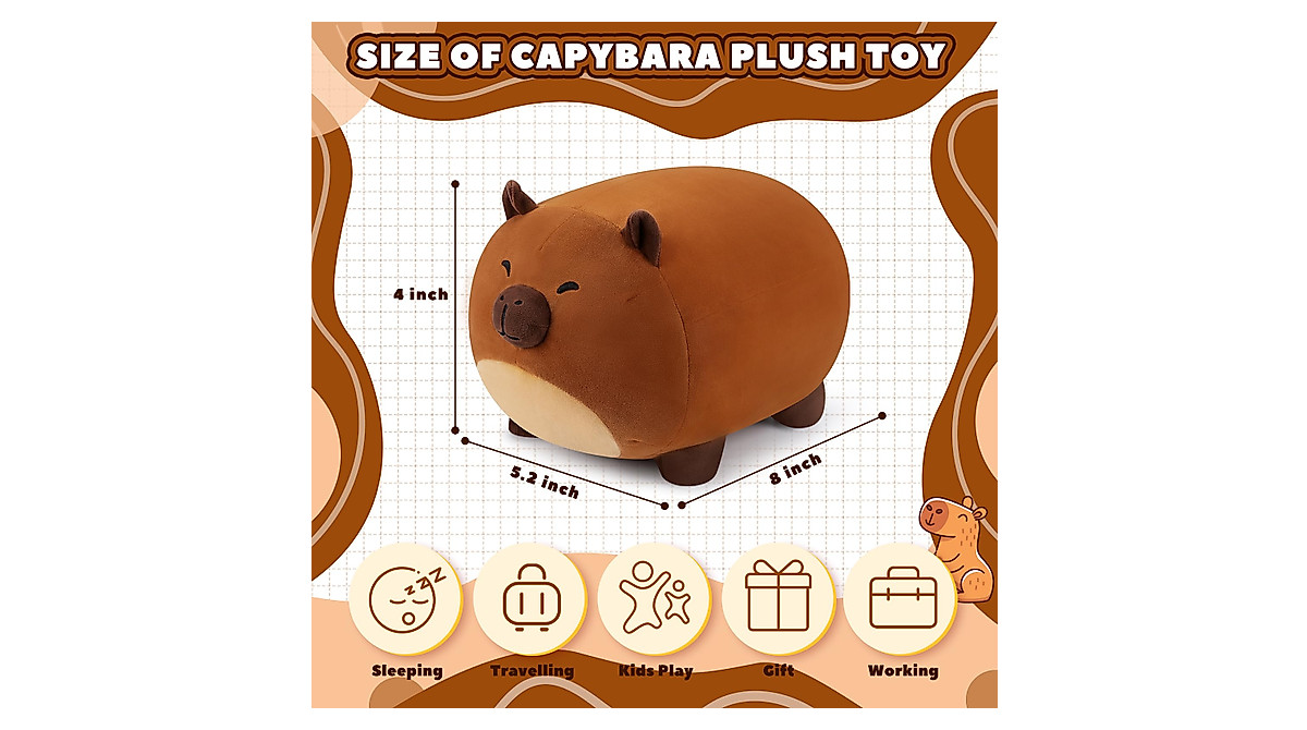 Cute 8" Capybara Plush Toy - Perfect Gift for Kids