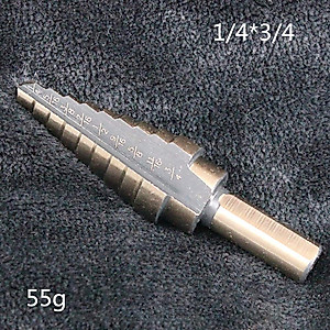 Yesland 5pcs Hss Cobalt, Multiple Hole 50 Sizes High Speed Metal Step Drill Bit Set with Aluminum Case