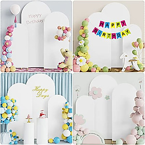 Wokceer Set of 3 Wedding Arch Cover Spandex Fitted Wedding Arch Stand Covers for Round Top Chiara Arch Backdrop Stands Cover for Birthday Party Ceremony Banquet Decoration 4ft,5ft,6ft White