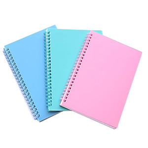 Spiral Notebook, 3 Pcs A5 Thick Plastic Hardcover 8mm Ruled 3 Color 80 Sheets -160 Pages Journals for Study and Notes (Light Pink,Light Green,Light Blue, A5 5.7" x 8.3"-Ruled)