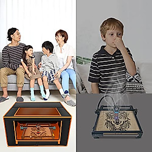 Twotrees Laser Engraver Enclosure, Fireproof and Dustproof Protective Cover for Most Laser Engraving Machine, Insulates Against Smoke and Odor, Noise Reduction, with Smoke Filter,740x740x400mm