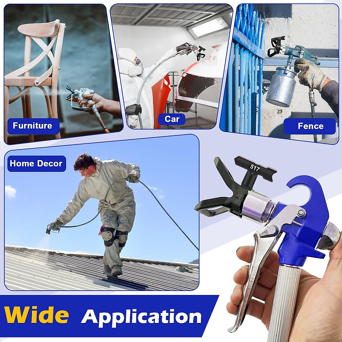 Coitak 15 Pieces Airless Paint Sprayer Tips Set, 6 Reversible Spray Nozzle Tips with Spacer, 6 Airless Paint Sprayer Filter, 1 Paint Sprayer Replacement Inlet Strainer and 2 Nozzle Tip Guards