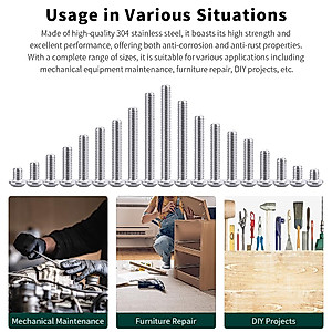 5/16-18 x 1" Button Head Socket Cap Bolts Screws, 304 Stainless Steel 18-8, Full Thread, Coarse Thread, Allen Hex Drive, 20 PCS