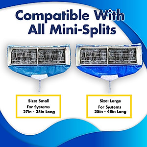 HVAC Guys Mini Split Cleaning Bag Kit | Air Conditioner Cleaning Cover for Mini Split Air Conditioners | AC Cleaning Bag Fits Systems 38in - 48in Long
