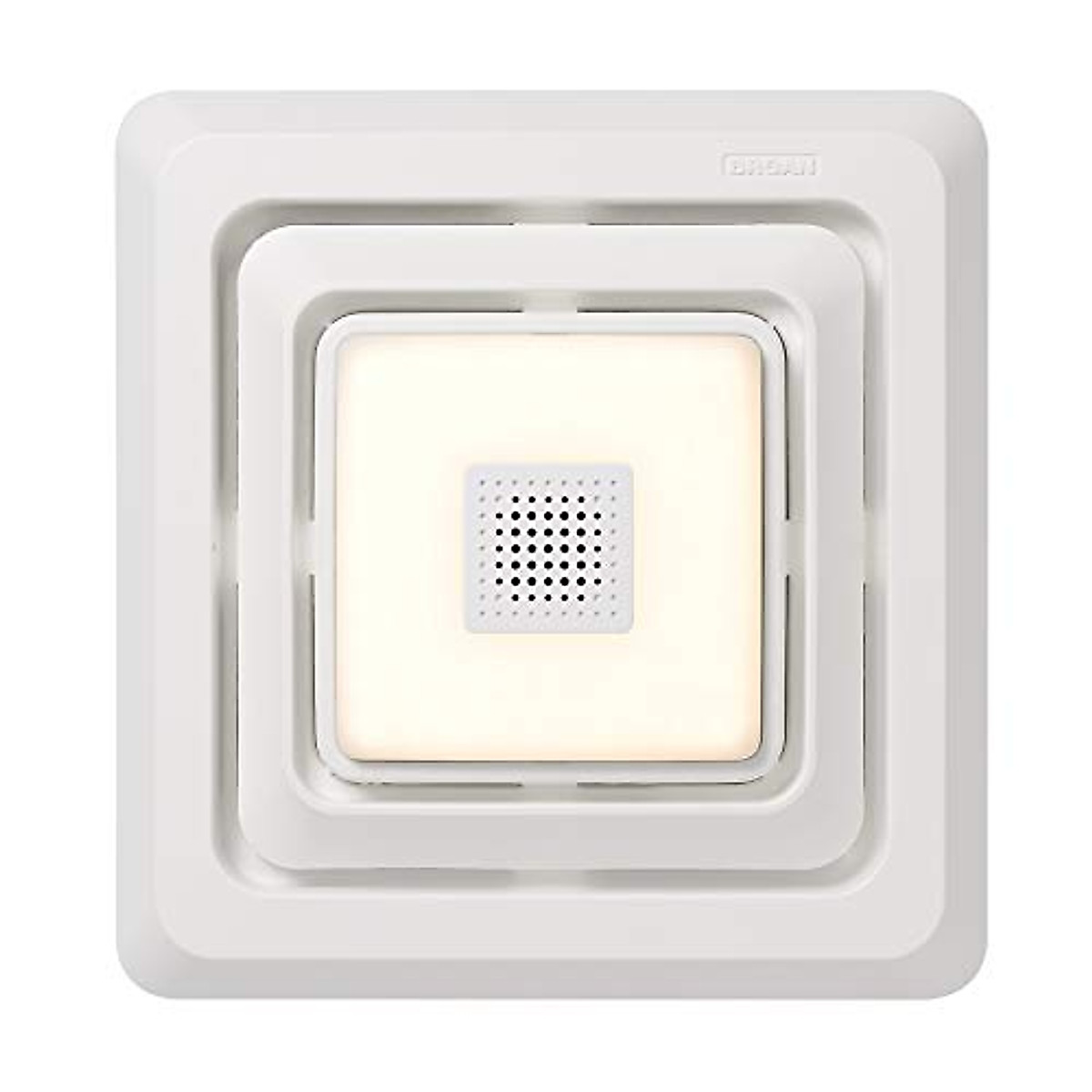 Broan-NuTone FG800SPK Bluetooth Speaker Bathroom Exhaust Grille Cover with LED Light, White Bath Fan