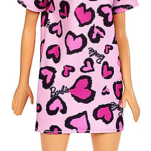 Barbie Doll, Blonde, Wearing Pink Heart-Print Dress and Platform Sneakers, for 3 to 7 Year Olds