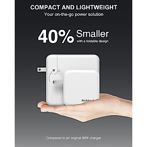 Nekteck GaN Charger 100W USB C Charger 3-Ports with PD.3 and QC.3, Compact Fast Foldable Wall Charger for iPhone 15 Series, MacBook Pro/Air, Google PixelBook, ThinkPad, Galaxy S22/S20 and More
