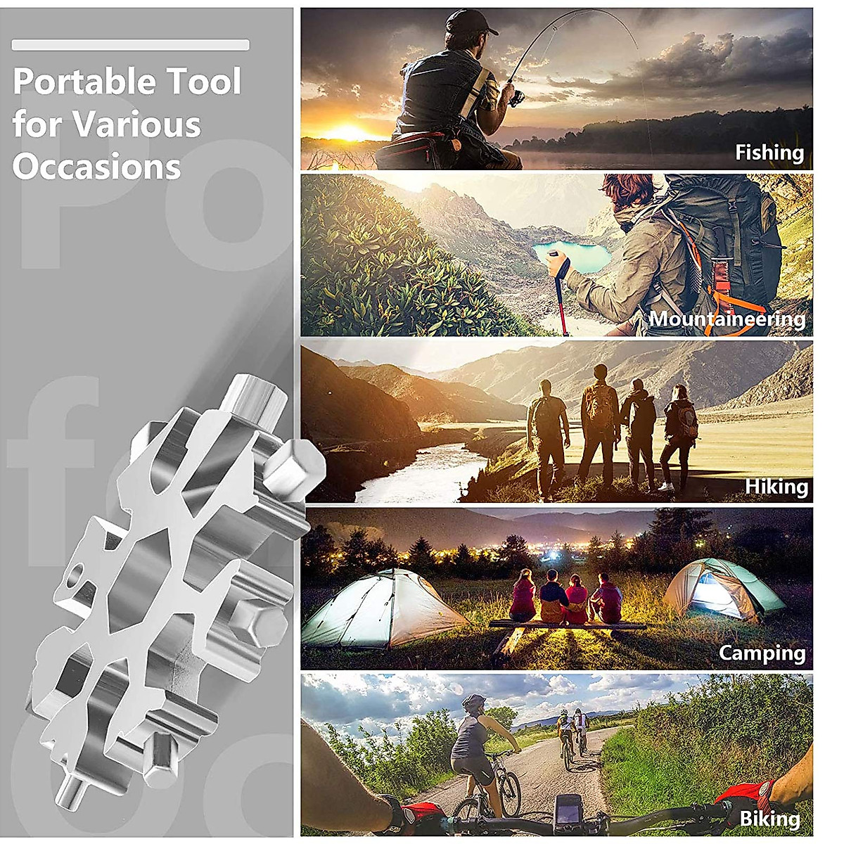 Bottle Opener Flat Phillips Screwdriver Kit/Wrench Keychain Gadgets Outdoor (Silver)