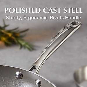 ROCKURWOK Non Stick Frying Pans Ceramic Pan, 3-Piece Set Cooking Pan with Stainless Steel Handle, 8" &10" and 12" Pan - Free of PFAS, PTFE, PFOA, Dishwasher Safe, Oven Safe