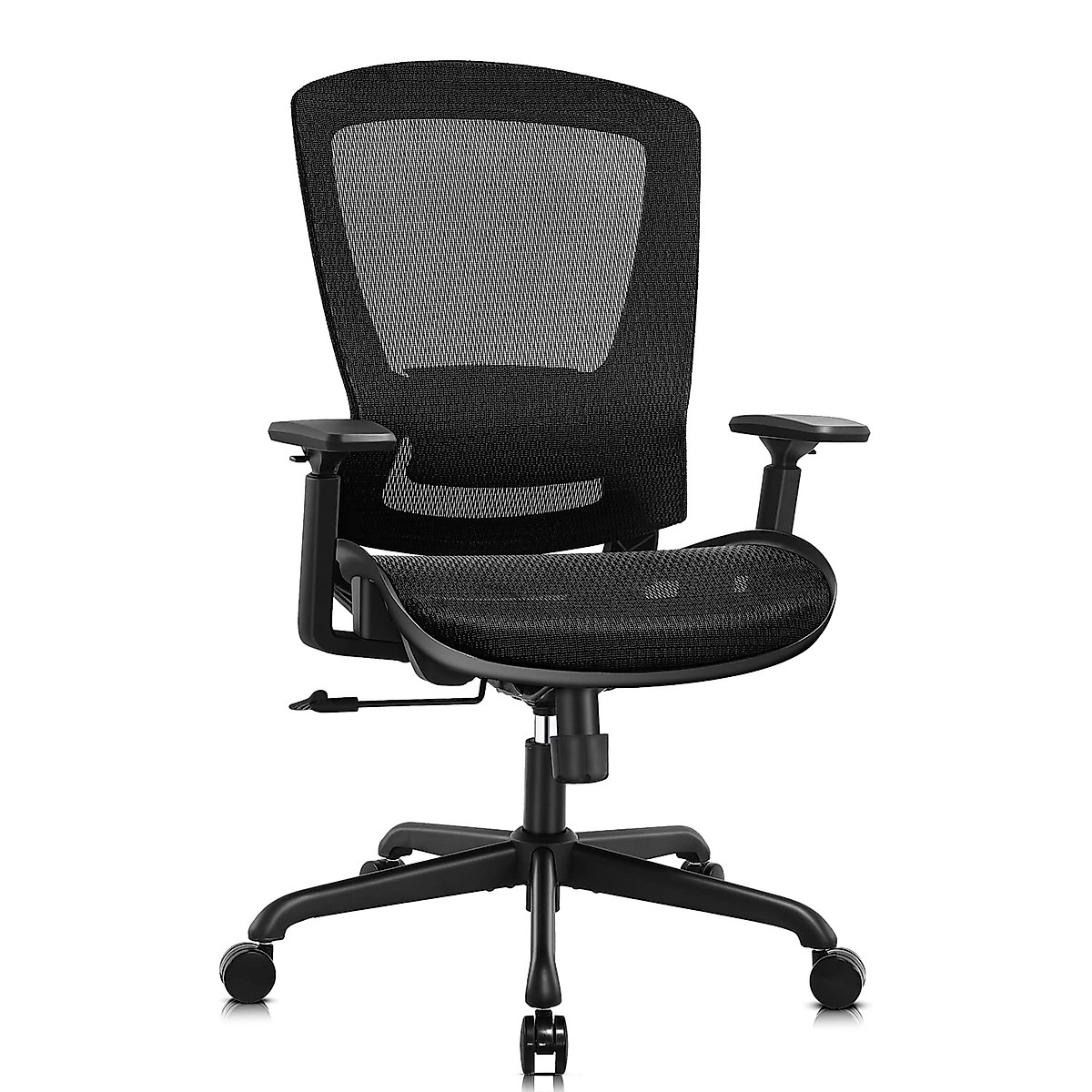 ELABEST Ergonomic Mesh Office Chair,Sturdy Task Chair- Adjustable Lumbar Support & Armrests,Computer Desk Chair,Tilt Function,Comfort Wide Seat,Swivel Home Office Chair