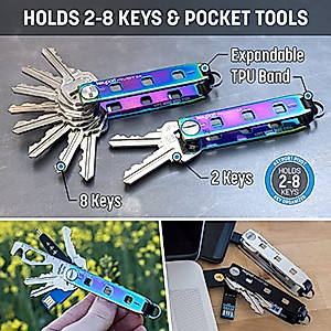 Keyport Pivot 2.0 Stainless Steel Key Organizer - Premium Key Organizer Keychain | Compact Key Holder with KeyportID Lost & Found | Minimalist Modular EDC Keychain | Stainless Steel
