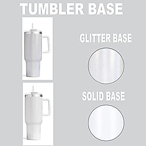 Personalized 40oz Tumbler With Handle and straw | Stainless Steel Insulated Tumbler | Travel Cup | Double Wall Coffee Cup for Hot and Cold Drinks | Teal Glitter Effect with Name