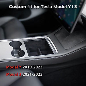 Foxpark [OEM-Look] Tesla Model Y I 3 Console Organizer Tray, Center Console Organizer, Tesla Model 3 Y Accessories 2019-2024 with Smooth Slide Technology