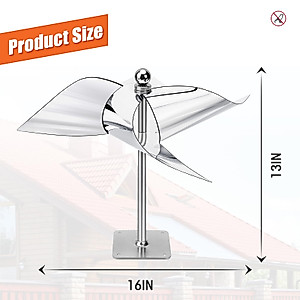 Glosaie 2 Pack Reflective Pinwheel Bird Deterrent, Weatherproof Bird Scare Devices to Keep All Birds Away