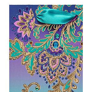 Papyrus 9" Medium Gift Bag (Jacobean Floral) for Birthdays, Weddings, Bridal Showers, Baby Showers and All Occasions (1-Bag)