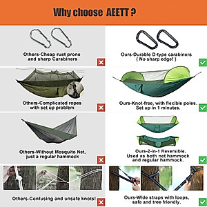 Camping Hammock with Mosquito Net - Portable Travel Hammock Bug Net - Camping Equipment - Hammock Tent for Outdoor Hiking Campin Backpacking Travel (Army Green)