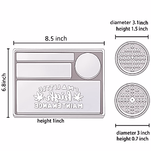 Mold with Lid and Grinder Mold,Silicone Molds for Resin - Large Resin Molds with Rolling Tray Mold and Resin Grinder Mold for Grind and Storage, DIY Storage Box Art Molds