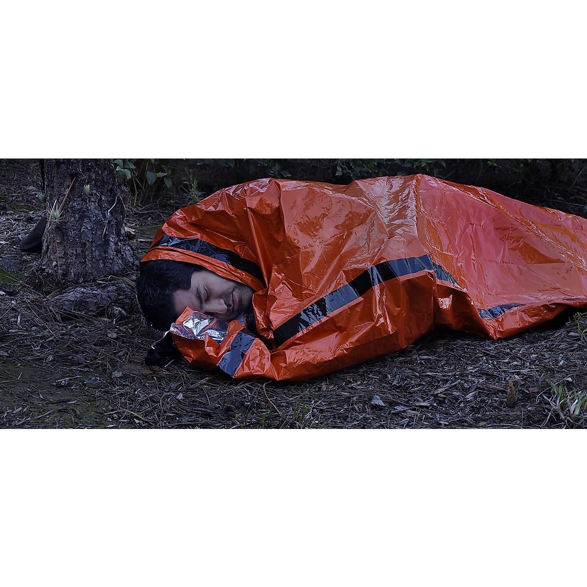 SE Heavy Duty Emergency Aluminized PE Sleeping Bag, 84" x 36", Orange - Ideal for Camping, Hiking, and Survival Kits - EB122OR