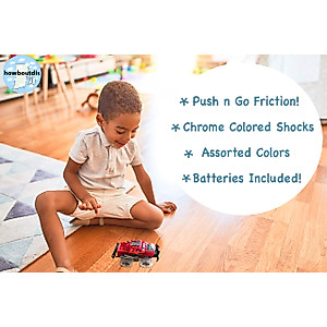 HOWBOUTDIS (1) Light Up Monster Truck with Flashing LED Tires & Push N Go Friction for Easy Motion - Great Birthday Gift for Boys or Girls Ages 3+ - Ideal Party Favor or Carnival Prize