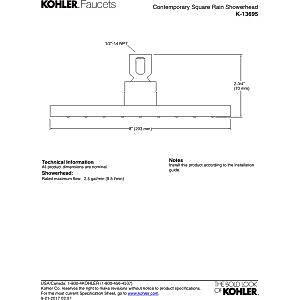 KOHLER 13695-CP 2.5 gpm Rain Head with Katalyst Air-Induction Technology, 8", Polished Chrome