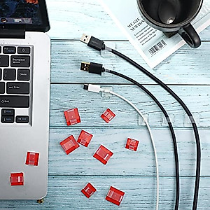 60 Pieces Outdoor Cable Clips with Adhesive Tapes Light Clips Decoration Clips Self Adhesive Hooks Wire Holder for Fairy Light (Clear)