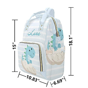 Personalized Cute Dinosaur Diaper Bag Backpack Name Custom Mommy Baby Bags Casual Travel Daypack for Mom Gifts