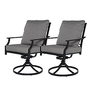 Grand patio Outdoor Patio Dining Set 2 Swivel Dining Chairs Outdoor Furniture Set with Olefin Cushions, Grey