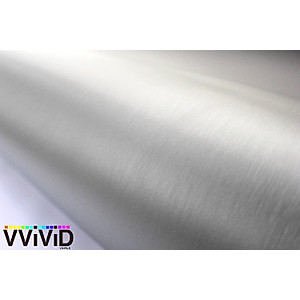 VViViD® XPO Silver Brushed Steel Car Wrap Vinyl Roll with Air Release Technology (1.49ft x 5ft)